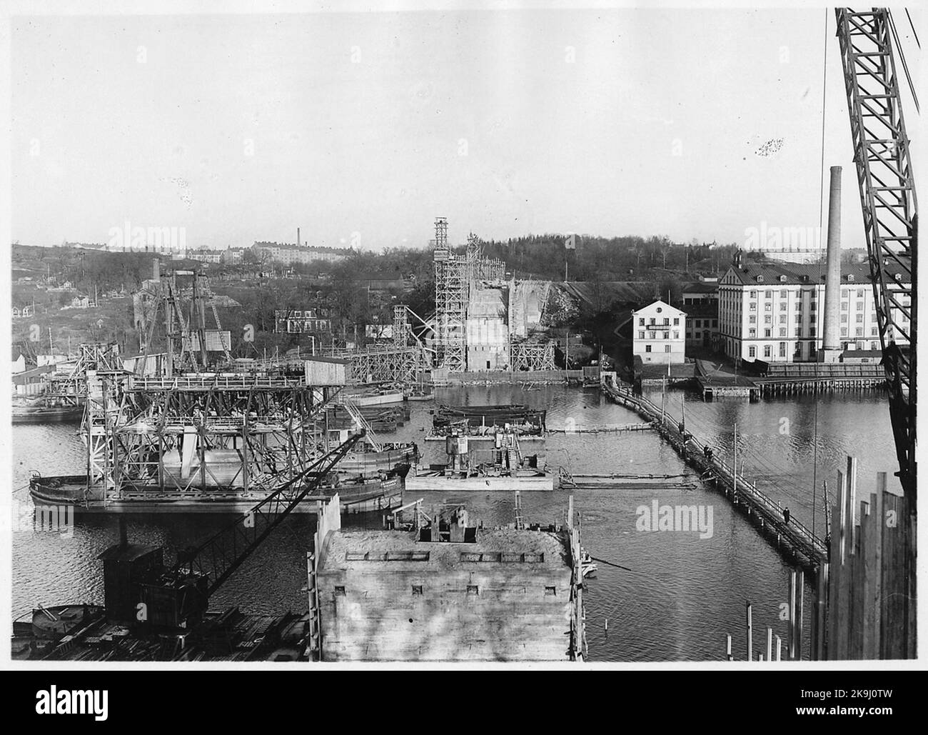 Årstabron's pillar is cast Stock Photo - Alamy