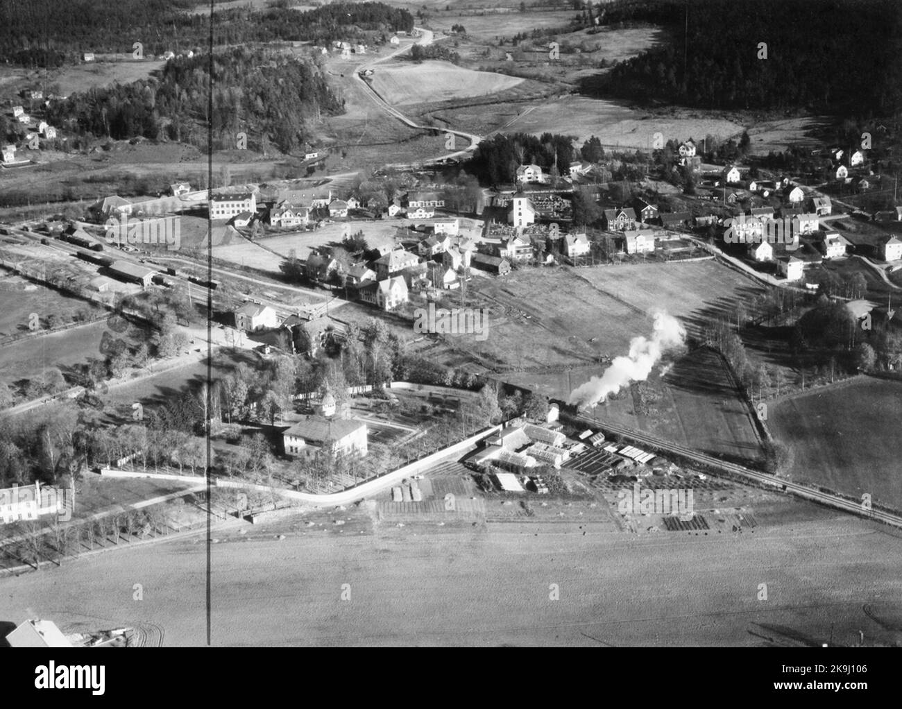 Flight view over Fritsla Stock Photo - Alamy