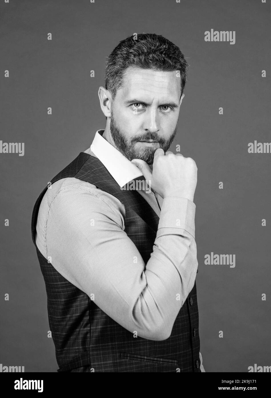 thoughtful successful male ceo. boss and employee. confidence and ...