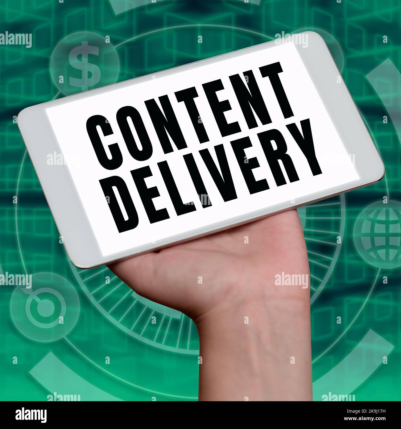 Hand writing sign Content Delivery. Business showcase method for studying documents and ...