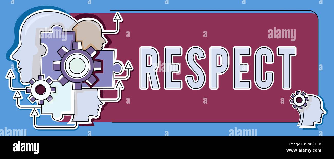 Hand writing sign Respect. Business concept feeling of deep admiration ...