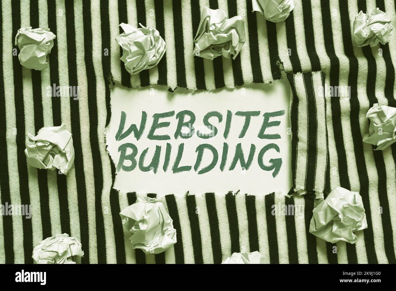Text sign showing Website Building. Business overview site is ...