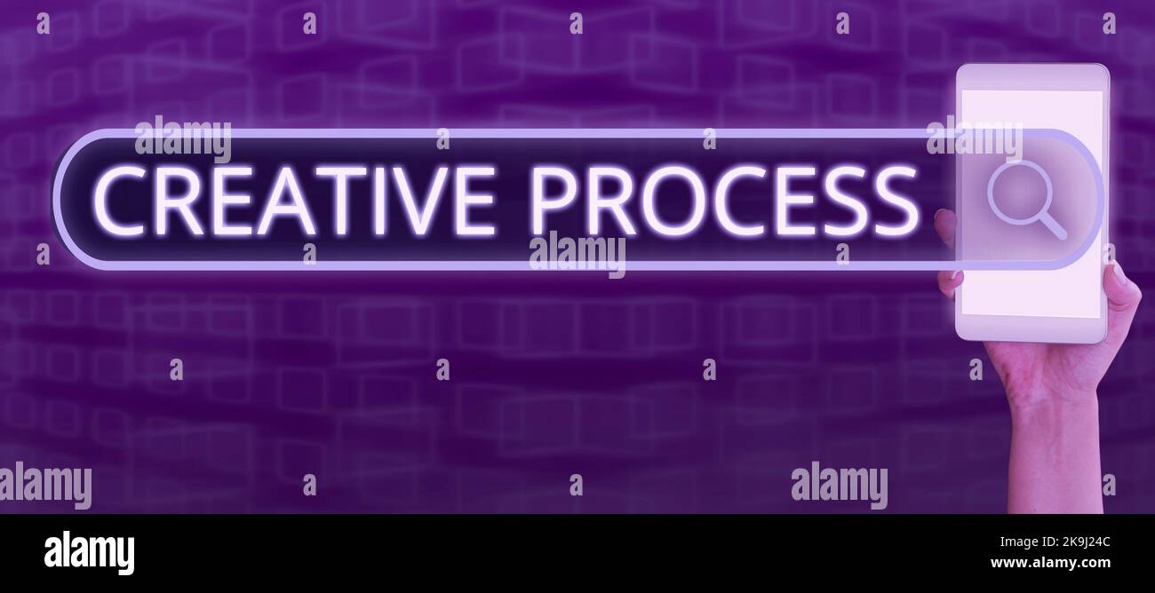 Text sign showing Creative Process. Internet Concept connecting ideas ...