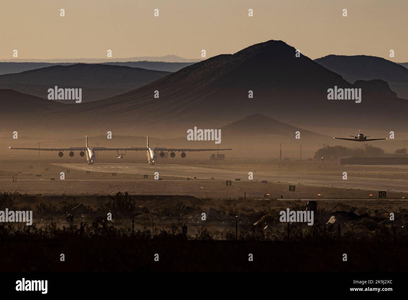 Mojave, USA. 28th Oct, 2022. The Stratolaunch Roc aircraft taking off ...