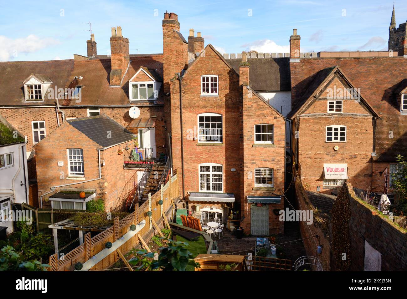 Multi Storey terraced houses in Tamworth, UK Stock Photo - Alamy