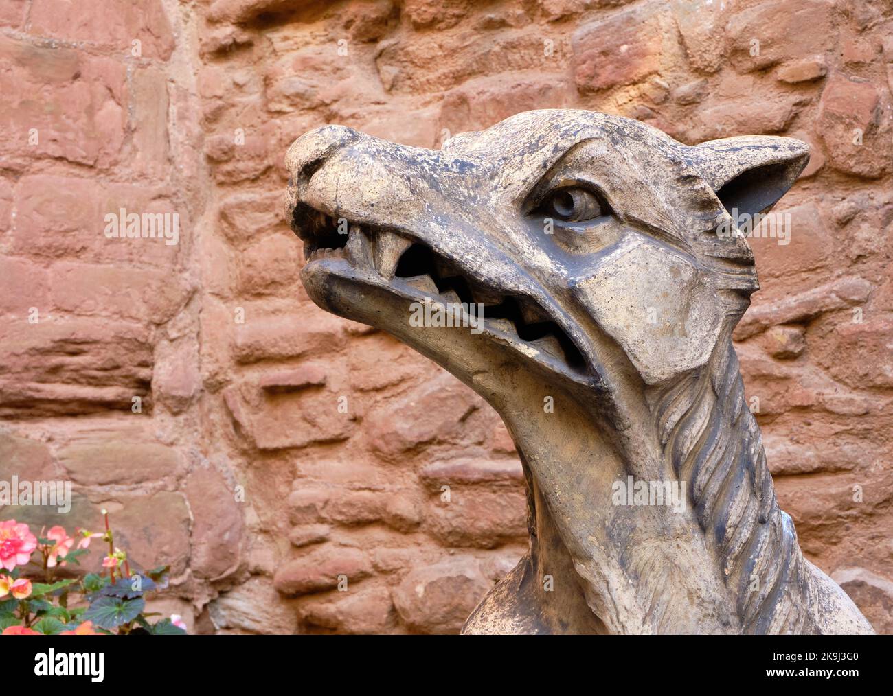 Stone wolf hound statue example Stock Photo - Alamy