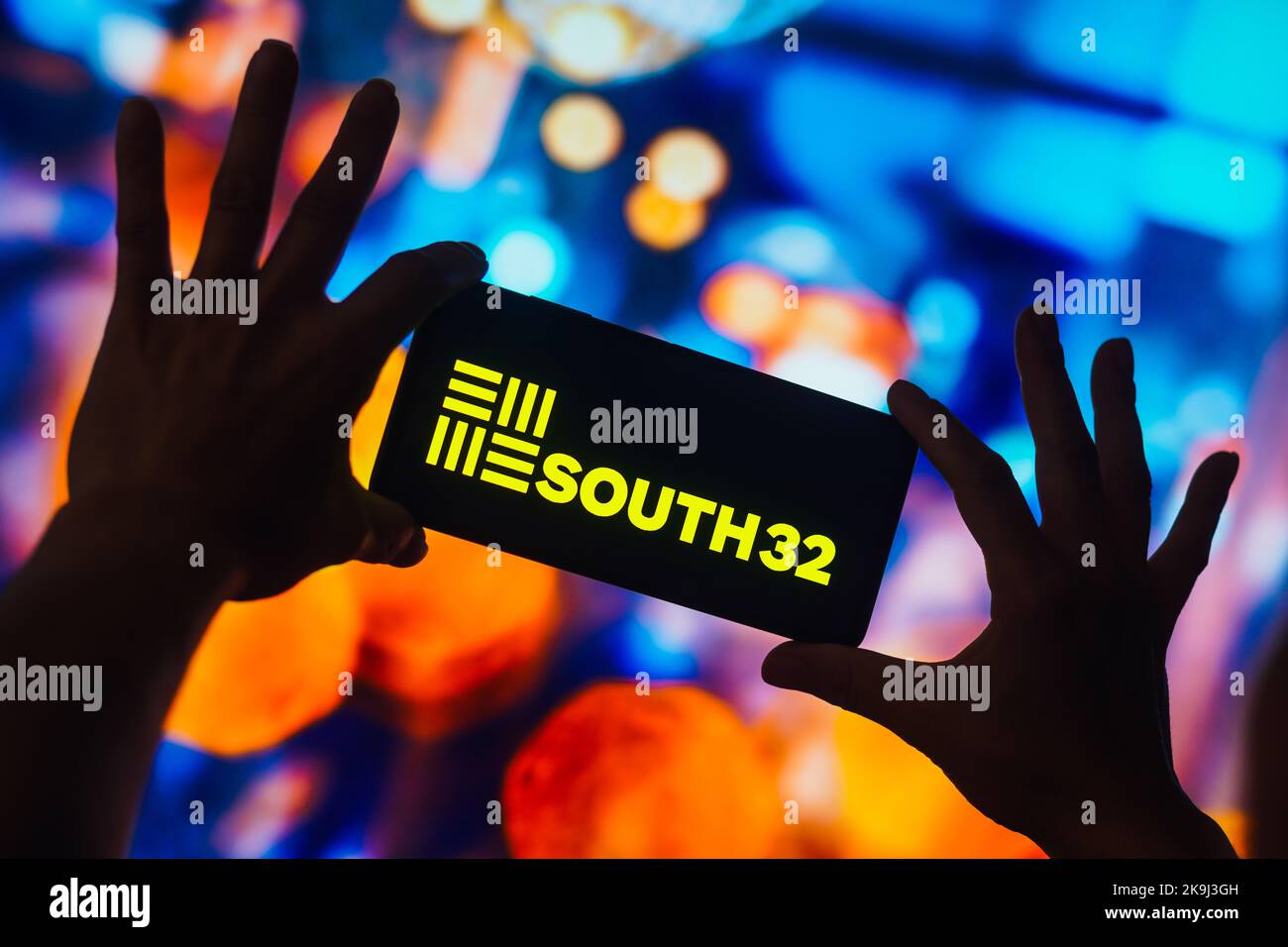 Brazil. 28th Oct, 2022. In this photo illustration, the South32 logo is ...
