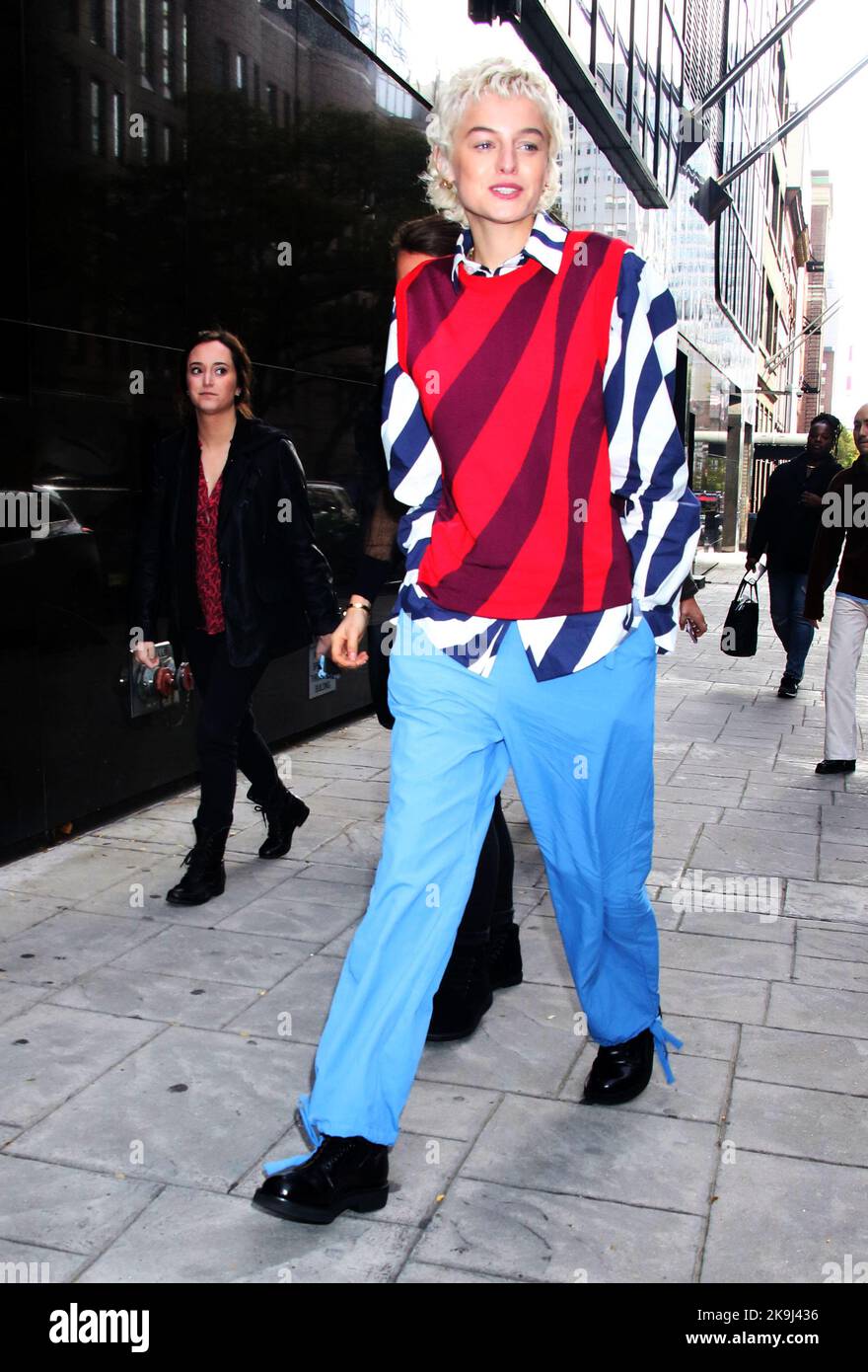 New York, NY, USA. 28th Oct, 2022. Emma Corrin seen after an appearance ...