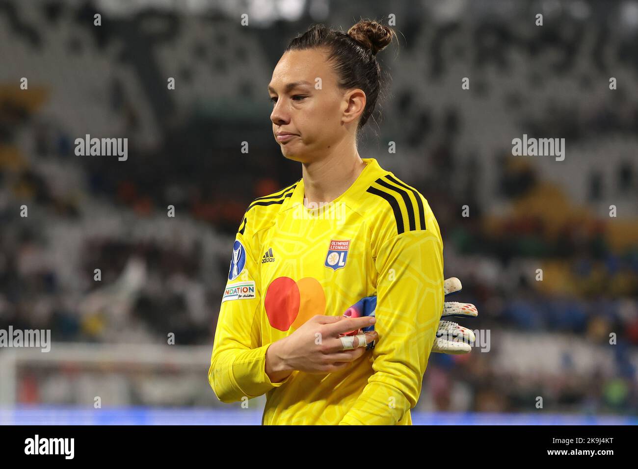Turin, Italy, 27th October 2022. Christiane Endler of Lyon reacts ...