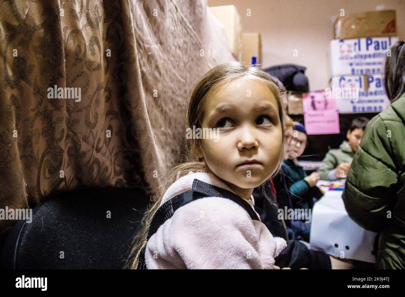 Children from Bakhmut in Ukraine residing at the Dnipro refugee house ...