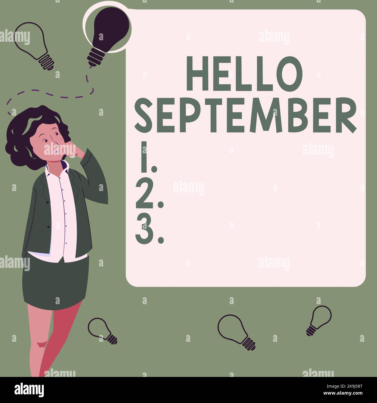 Text showing inspiration Hello September. Internet Concept greeting ...