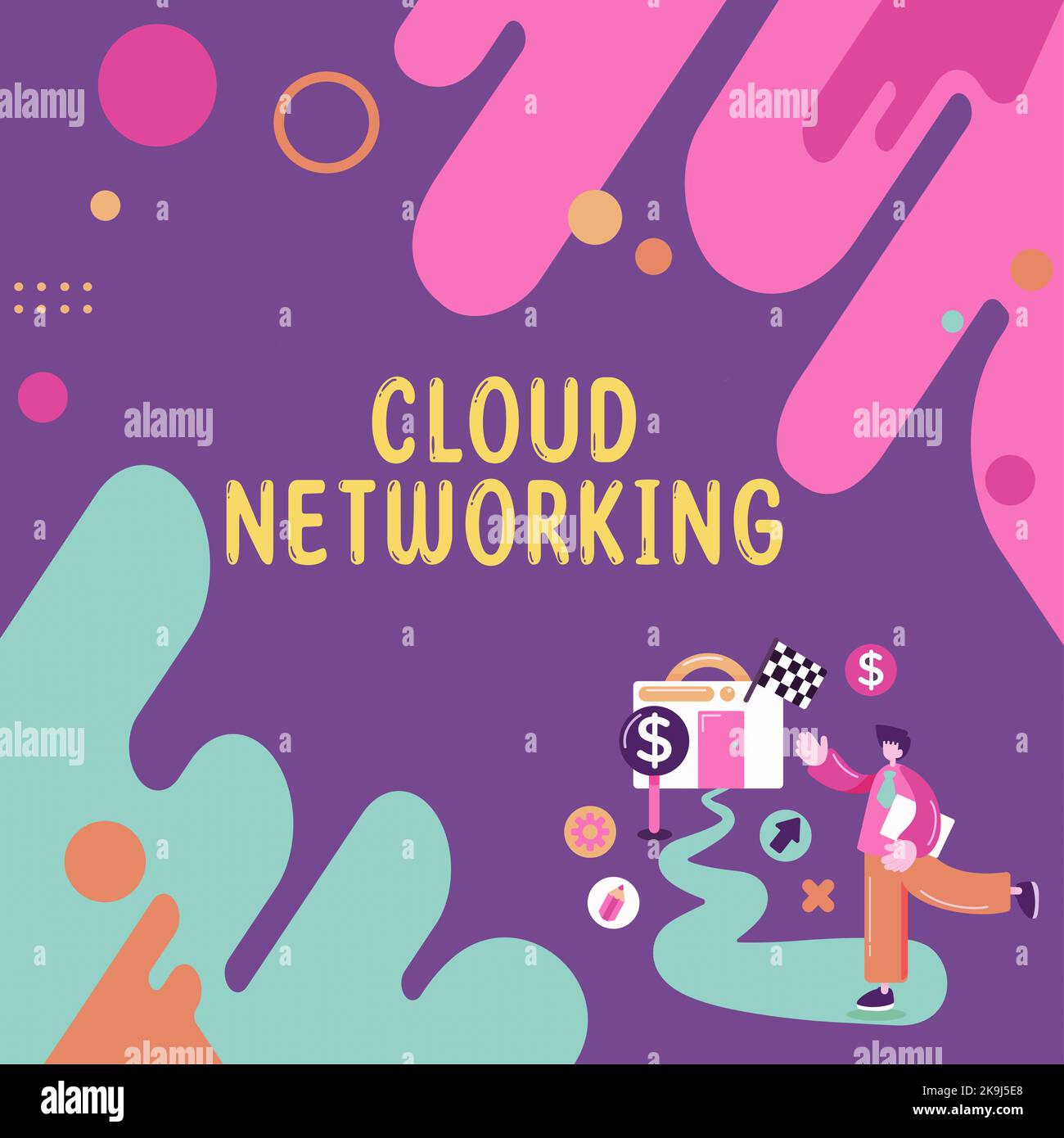 Hand writing sign Cloud Networking. Word for application of engineering ...