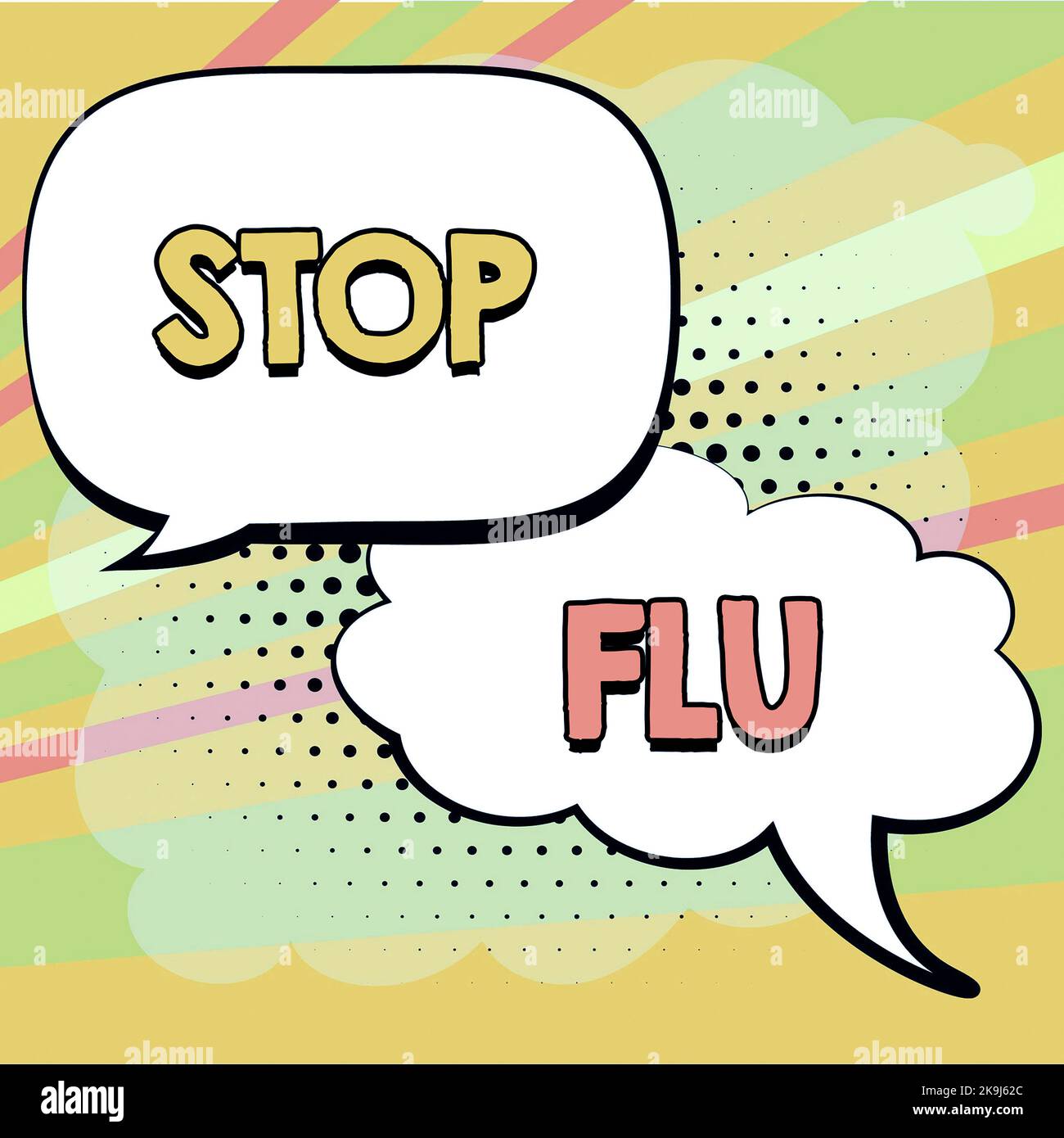 Text caption presenting Stop Flu. Business overview a process of ...