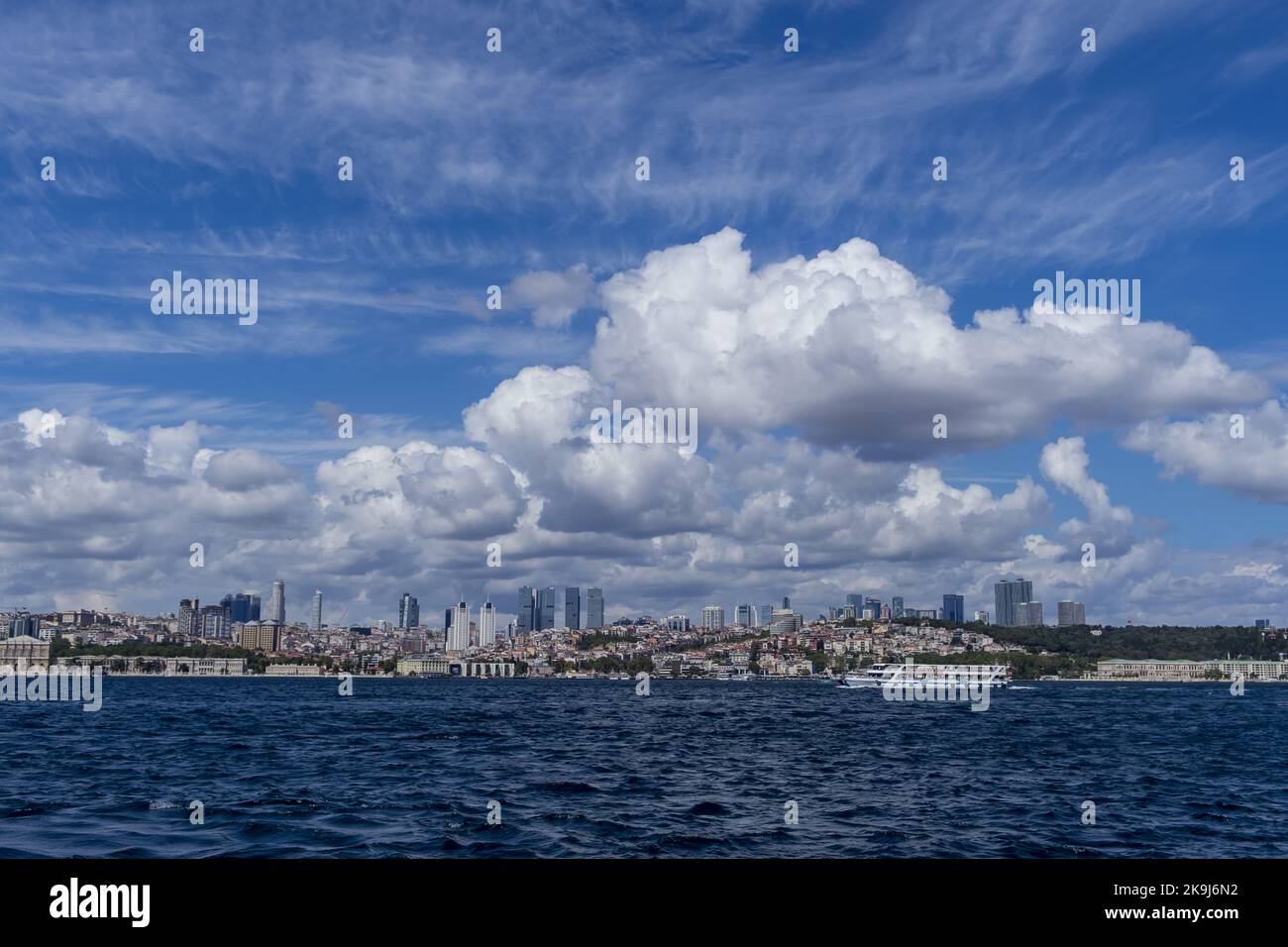 Istanbul, Turkey-September 5,2021: Panoramic view of Bosphorus with ...