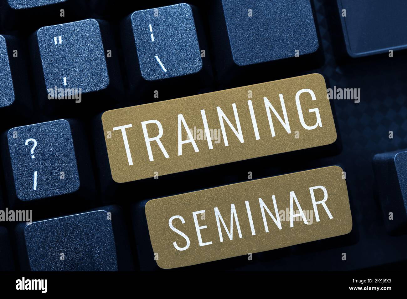 Hand writing sign Training Seminar. Business concept covers the costs ...