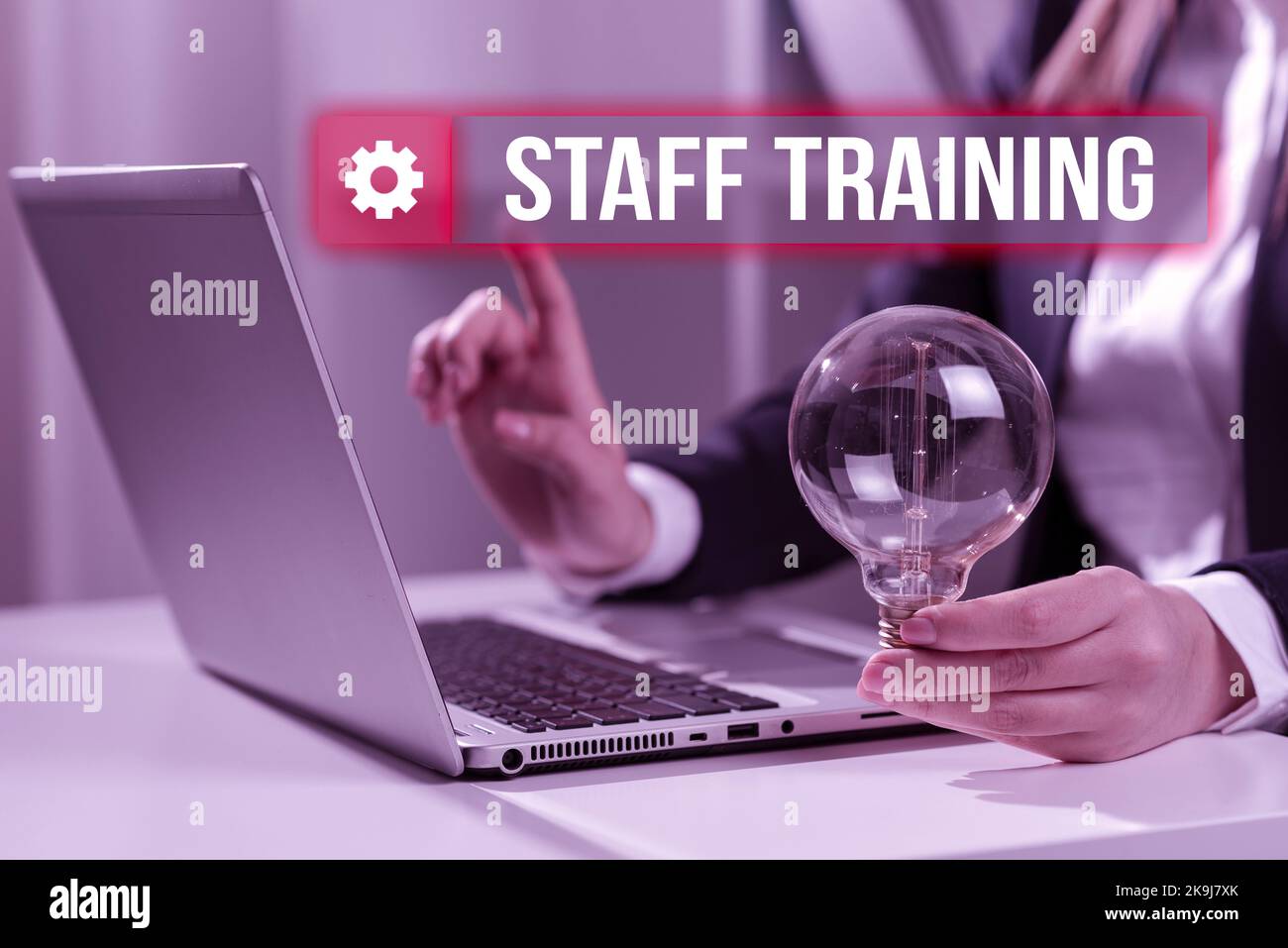 Text showing inspiration Staff Training. Internet Concept an act of pointing a location or ...