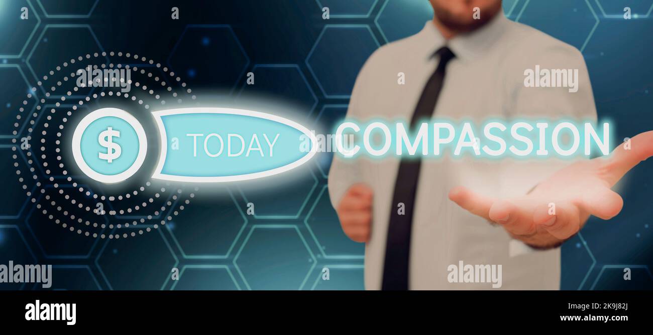Conceptual caption Compassion. Word Written on empathy and concern for ...