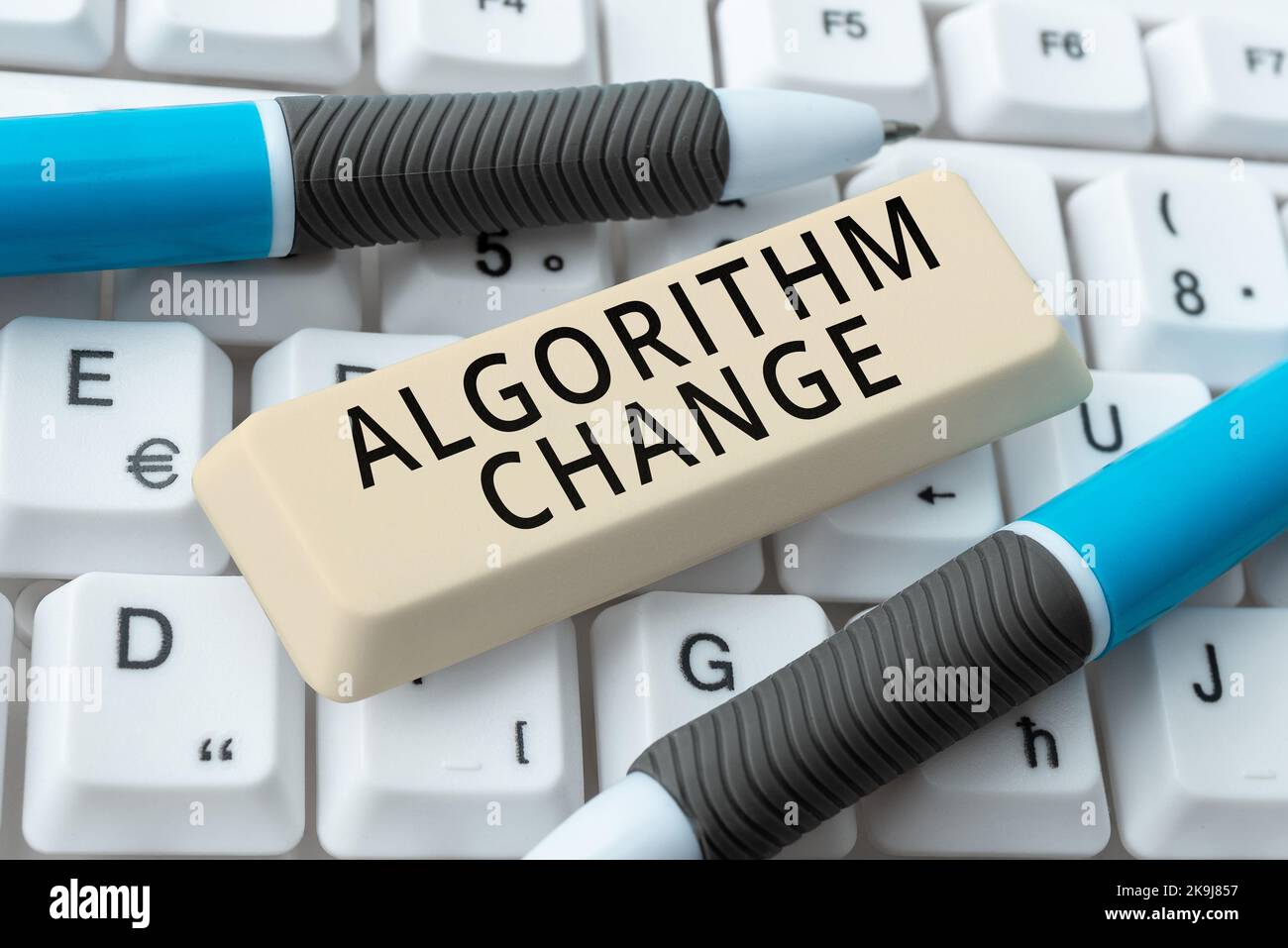 Sign displaying Algorithm Change. Conceptual photo managed investment of assets of a person or ...