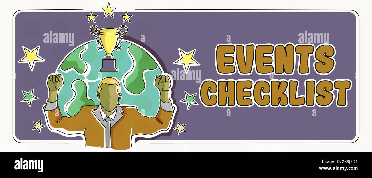 Text showing inspiration Events Checklist. Word for invaluable tool for ... Text showing inspiration Events Checklist. Word for invaluable tool for ...