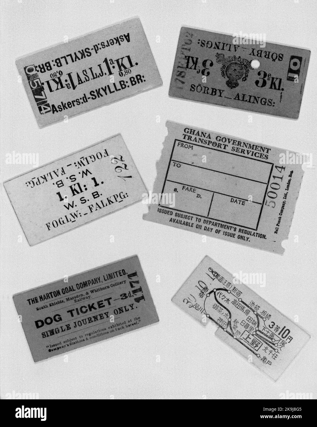 Foreign travel tickets, older type Stock Photo - Alamy