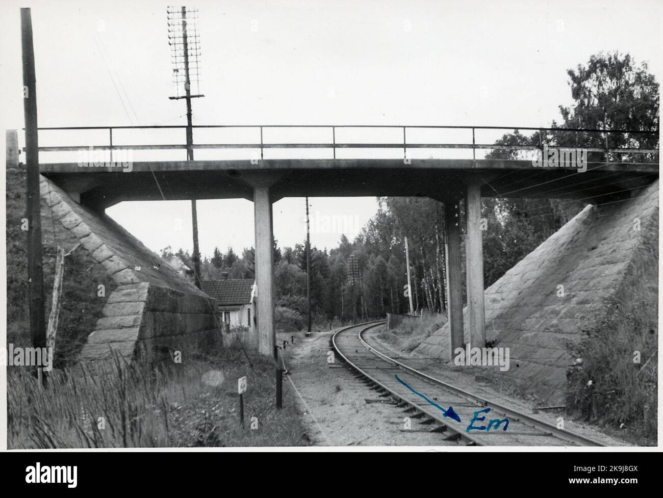Road bridge over rail at Vissefjärda, on the route between Saleboda and ...