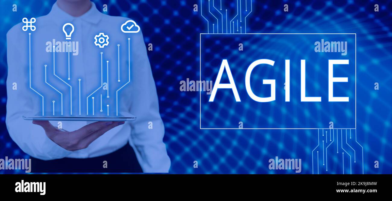 Writing displaying text Agile. Concept meaning iterative approach to ...