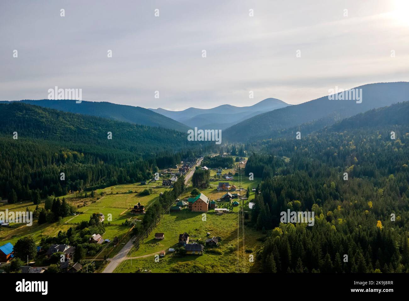 Aerial small valley between hills hi-res stock photography and images ...