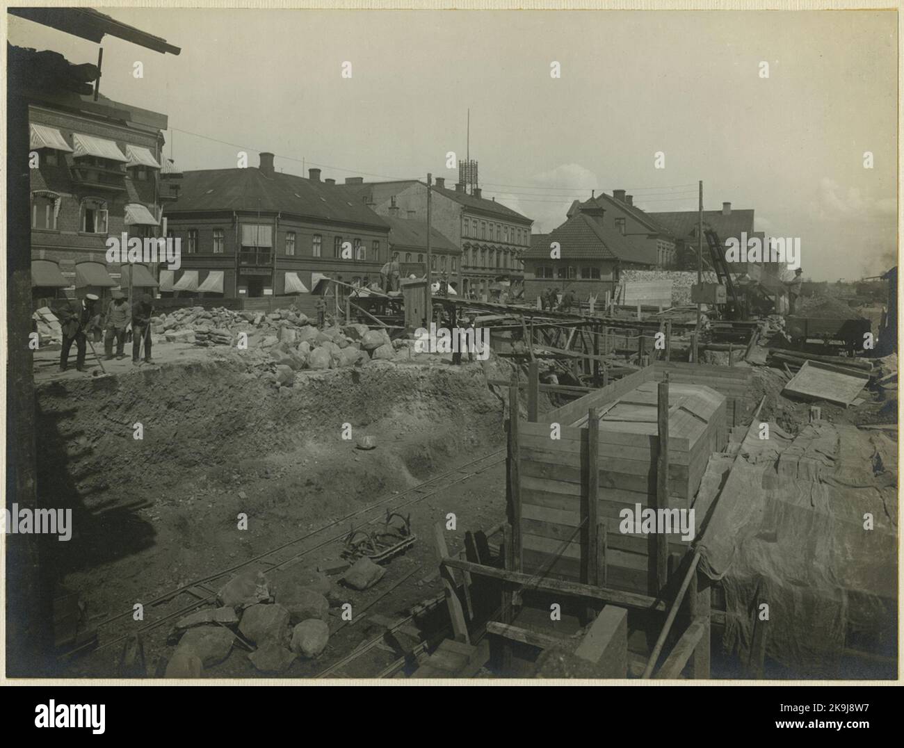 Station house and tunnel building, basic excavation and moldings Stock ...