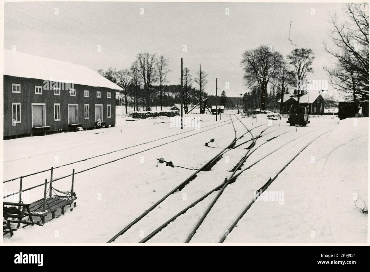 The yard in Åker's piece mill. State Railways, SJ Z Stock Photo - Alamy
