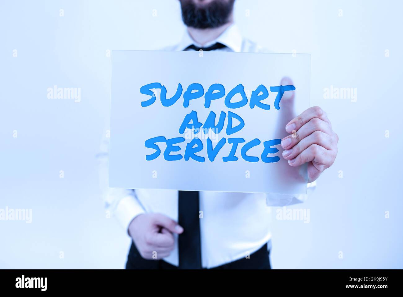 Text sign showing Support And Service. Business idea Technical ...