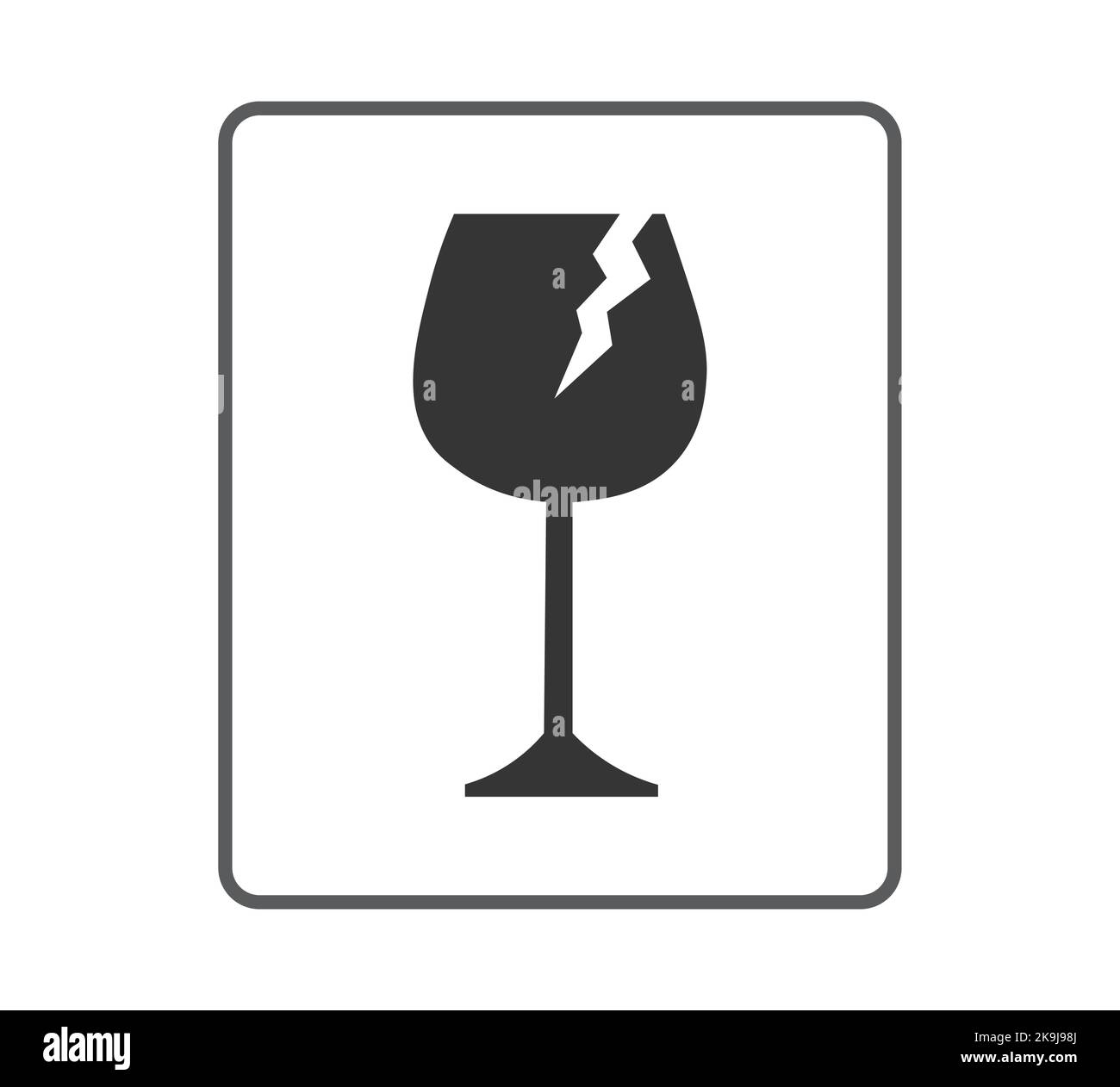 Monochromatic broken glass symbol. Concept of packaging Stock Vector ...