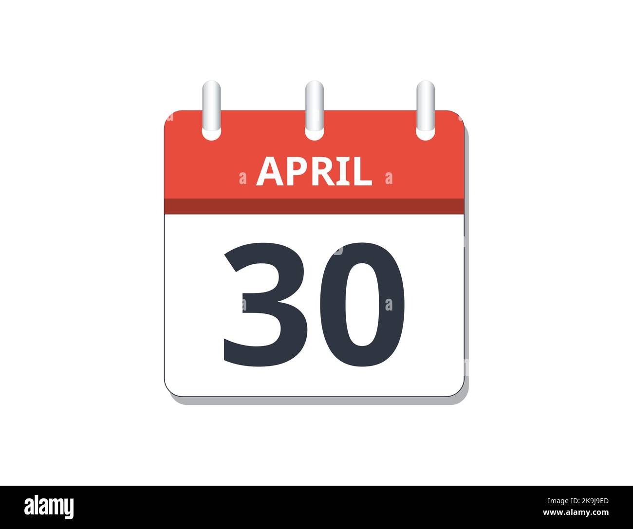 April 30th calendar icon vector. Concept of schedule, business and ...