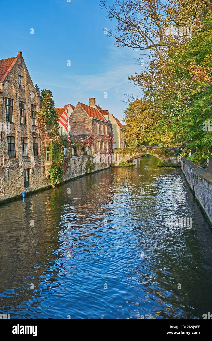 Autumn canal scene in Bruges, Belgium Stock Photo - Alamy