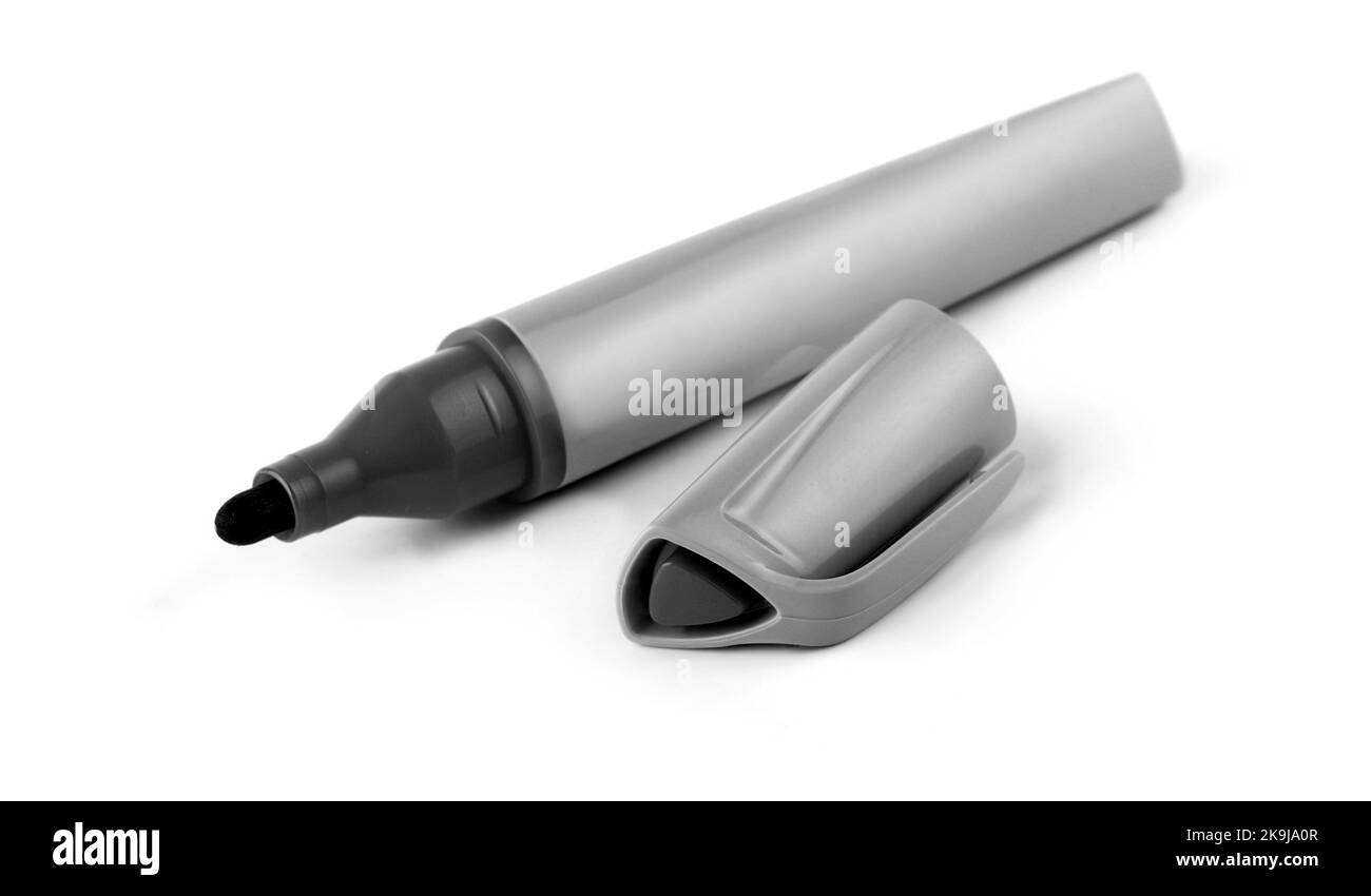 The grey marker isolated on a white background with clipping path Stock ...