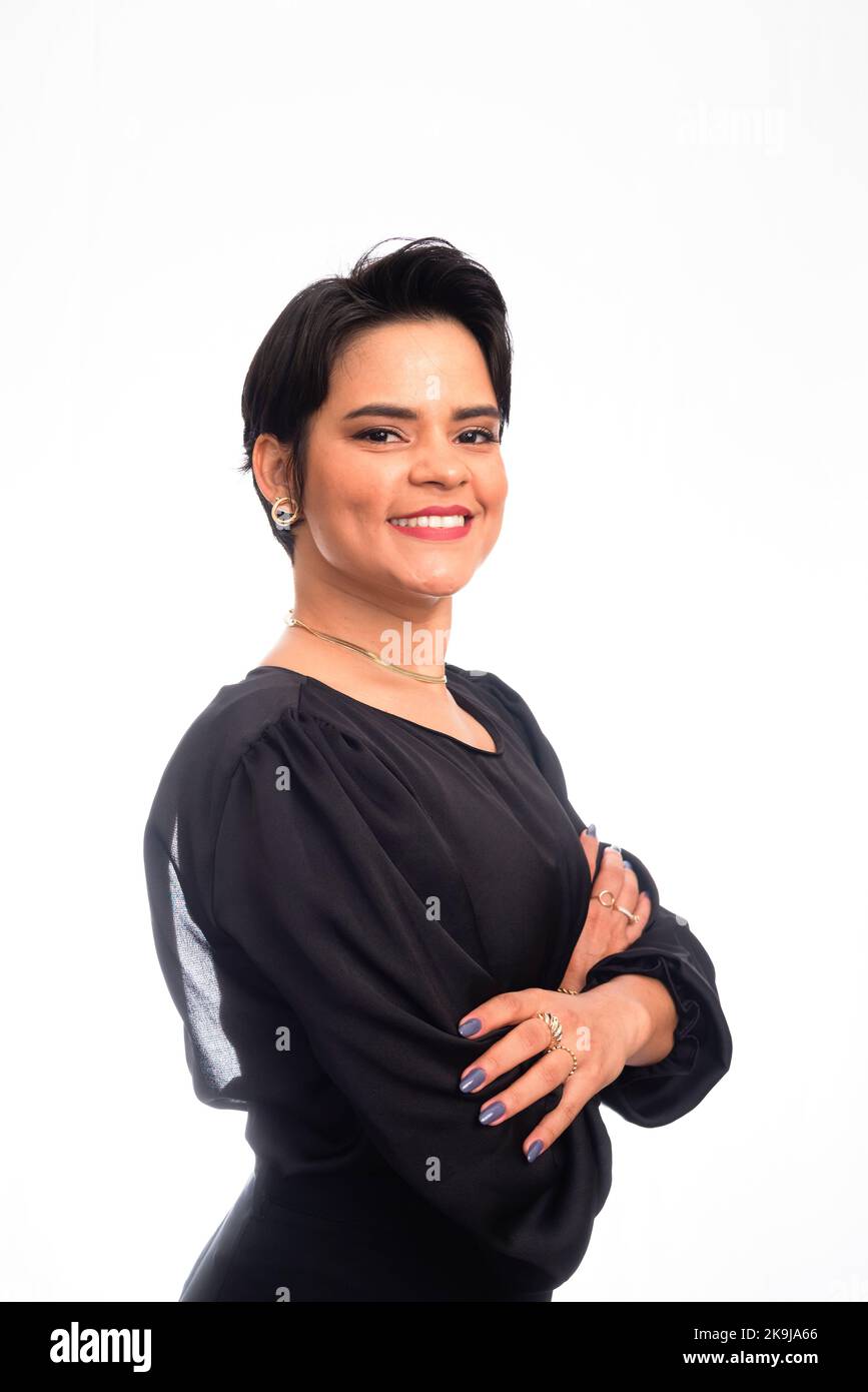 Confident pretty business woman being ready to work. Concept of trust ...