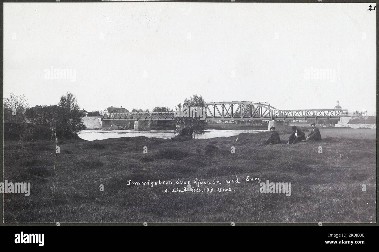 Bridge over Ljusnan at Sveg Stock Photo - Alamy