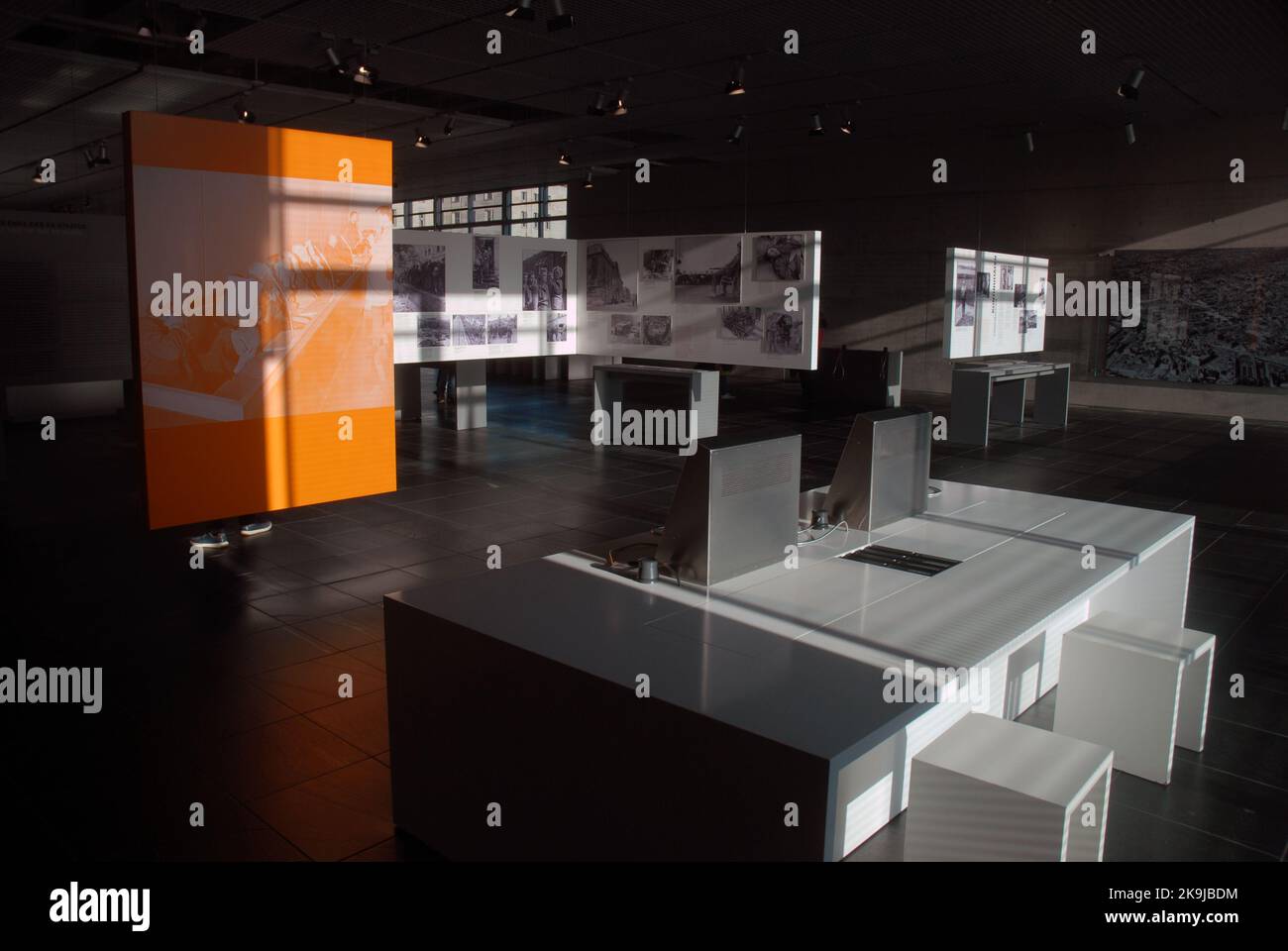 Interior of Terror Museum, built on the site of former Nazi Gestapo HQ ...