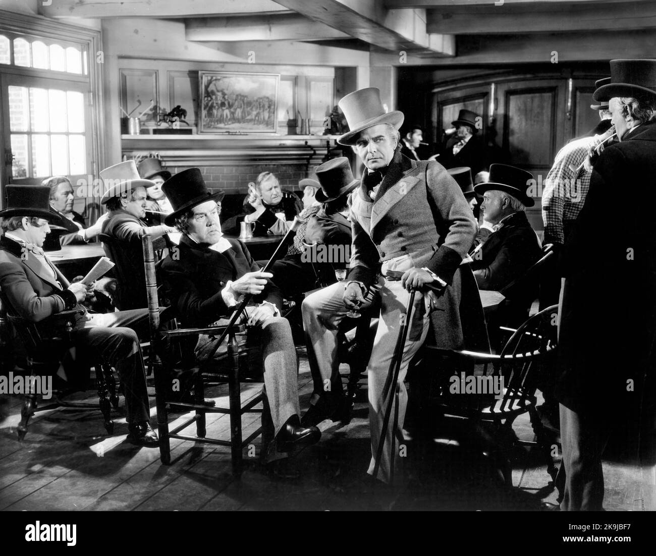 Frank Conroy (center-right), on-set of the Film, "The Gorgeous Hussy ...