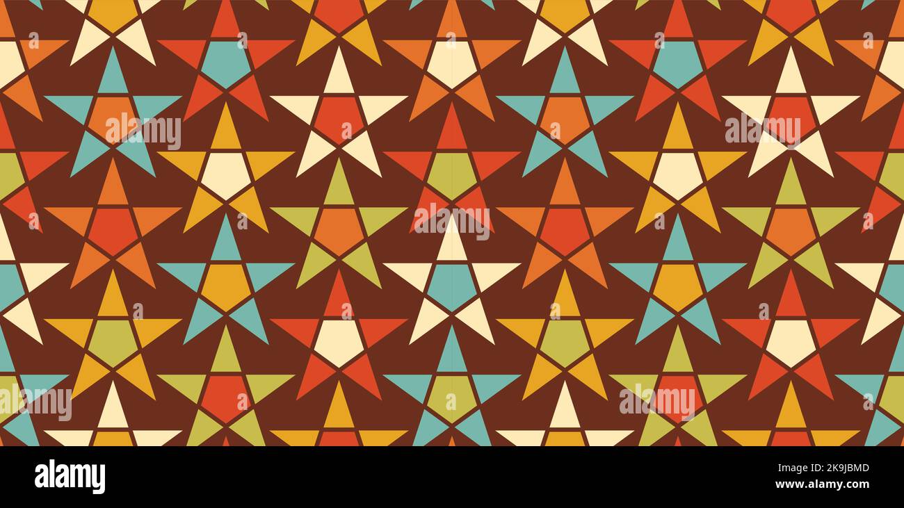 Star retro pattern dark geometric aged disco flat. Vintage texture ...