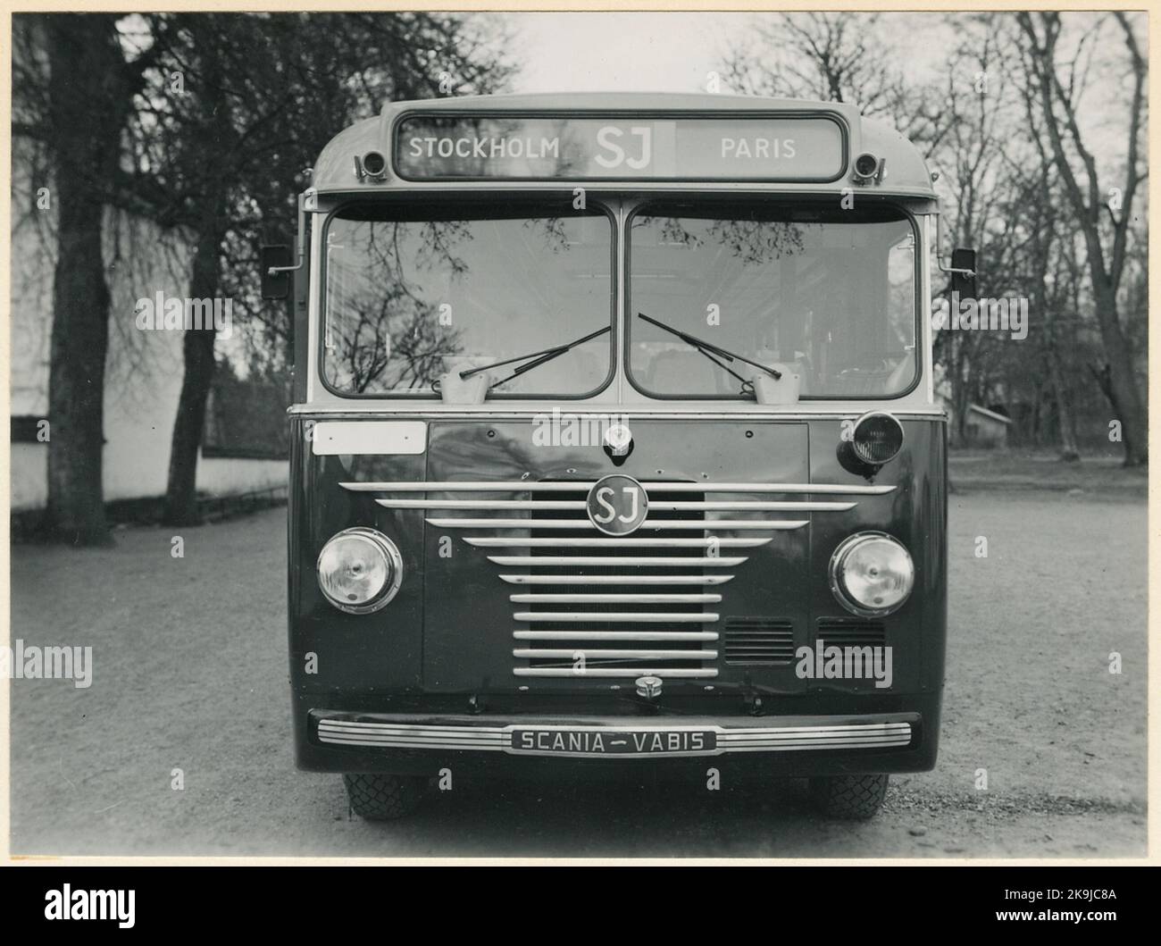 State Railways, SJ Bus with Destination Stockholm - Paris Stock Photo ...