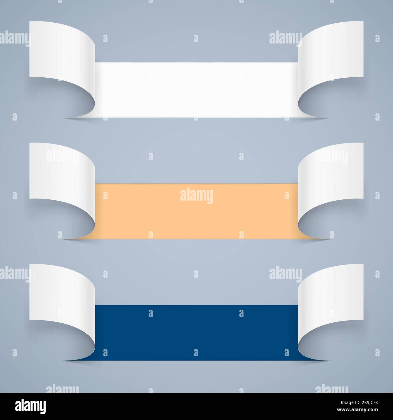 Set of abstract open in different directions information piece of paper ...