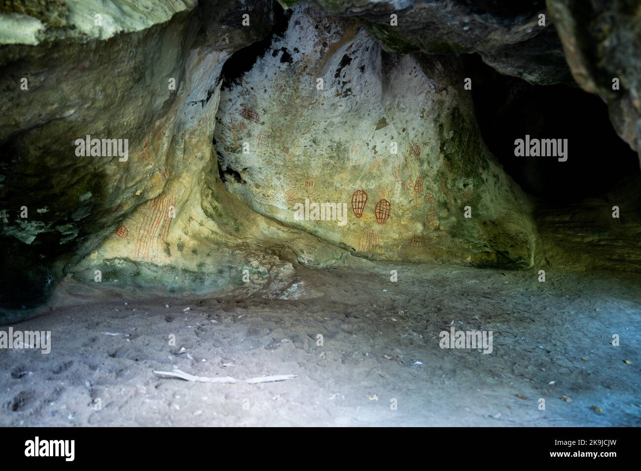 cave drawing in a national park, old cave art on the walls Stock Photo ...