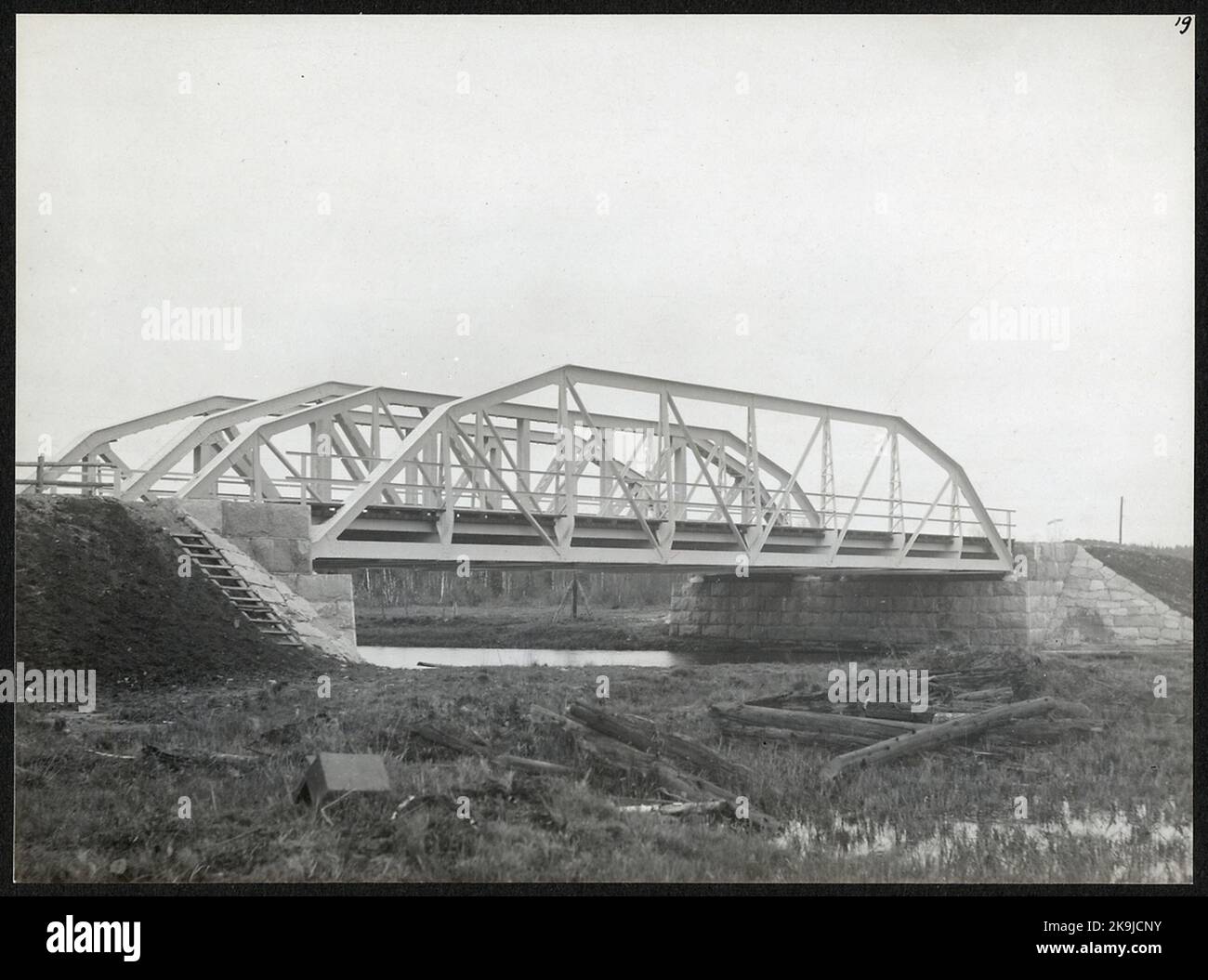 Railway bridge over Kukasjoki on the line between Morjärv and Karungi ...