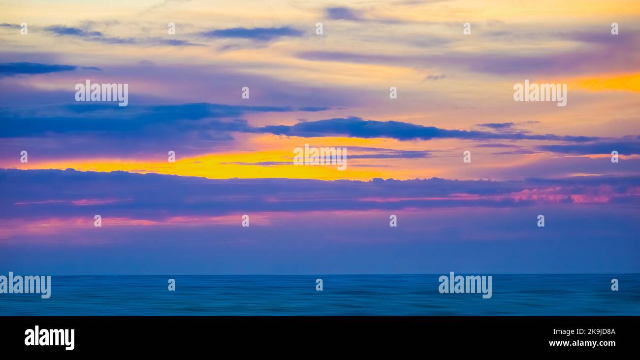 Sunset sky over the Gulf of Mexico from Venice Beach in Venice Florida ...
