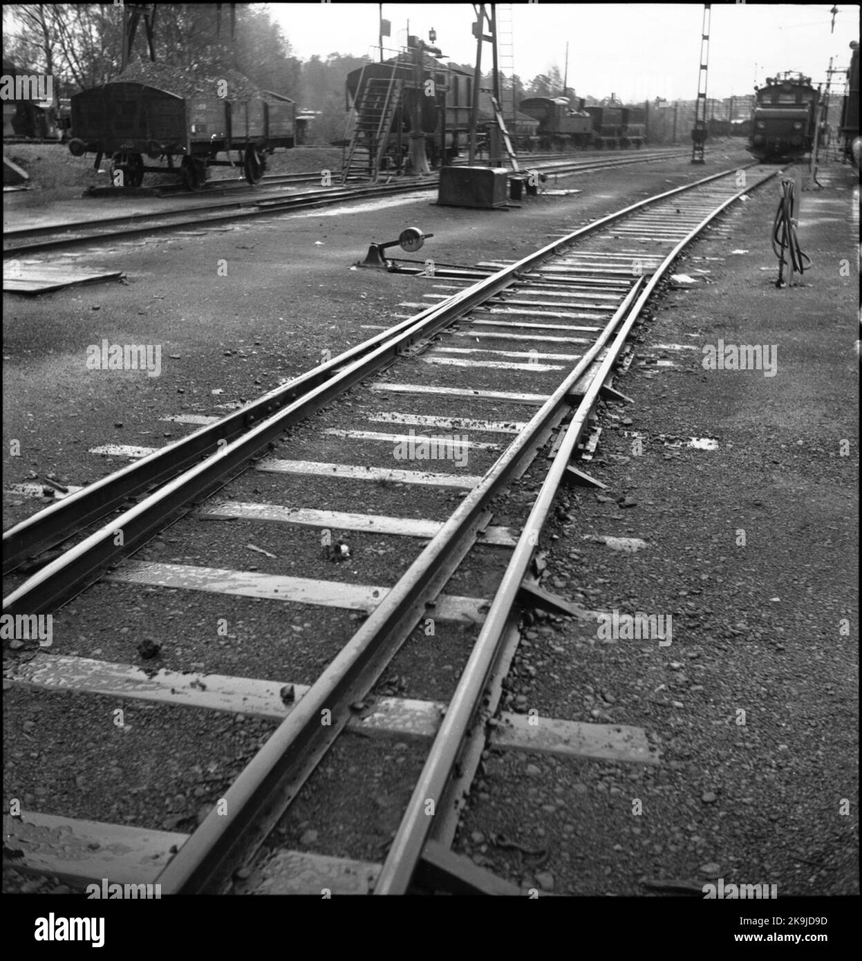 Railway track with gear Stock Photo - Alamy