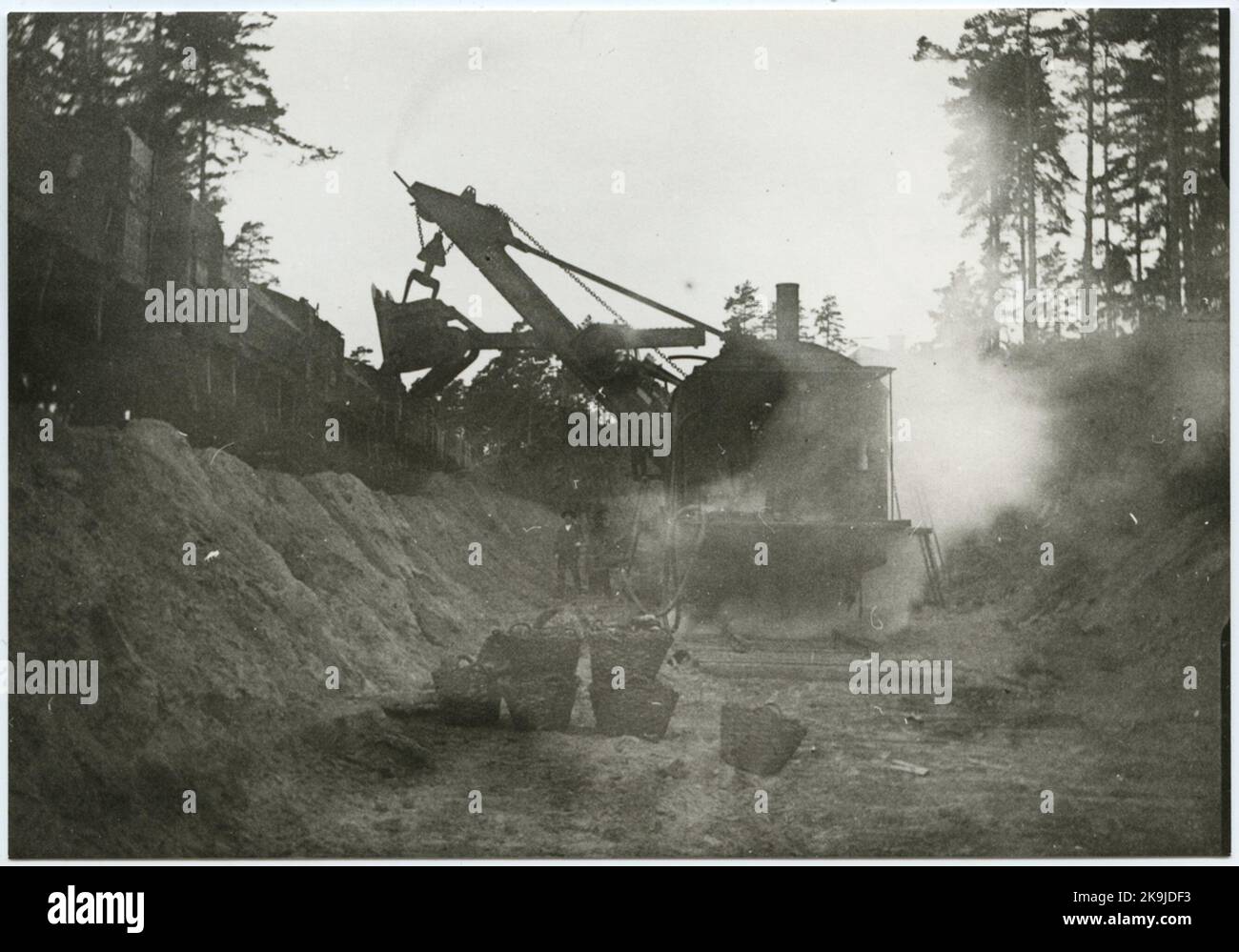 Excavator Stembanan Åbyång -driven excavator while working on creating ...