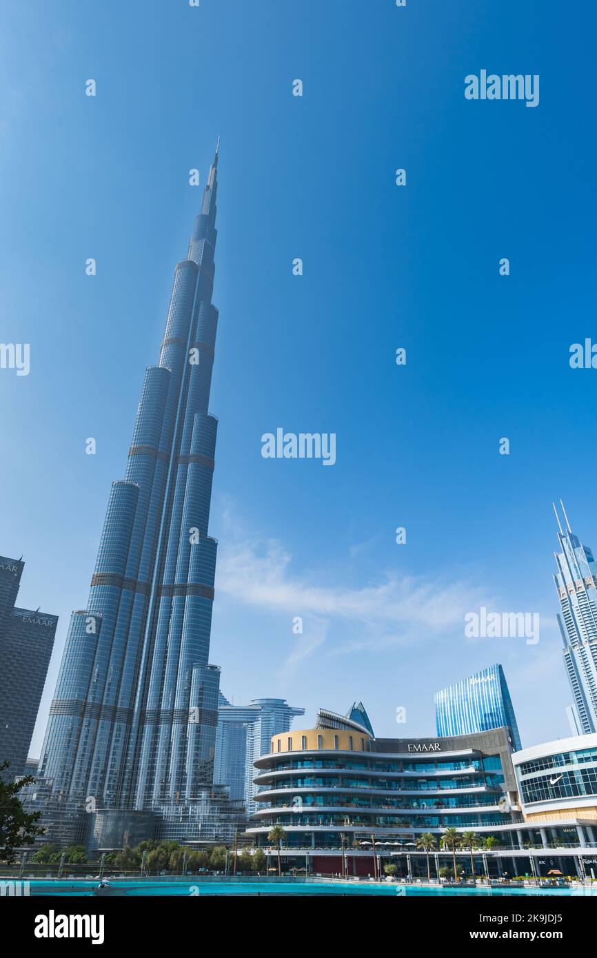 Dubai, UAE - October 2022: Burj Khalifa at Dubai Mall in UAE, famous ...
