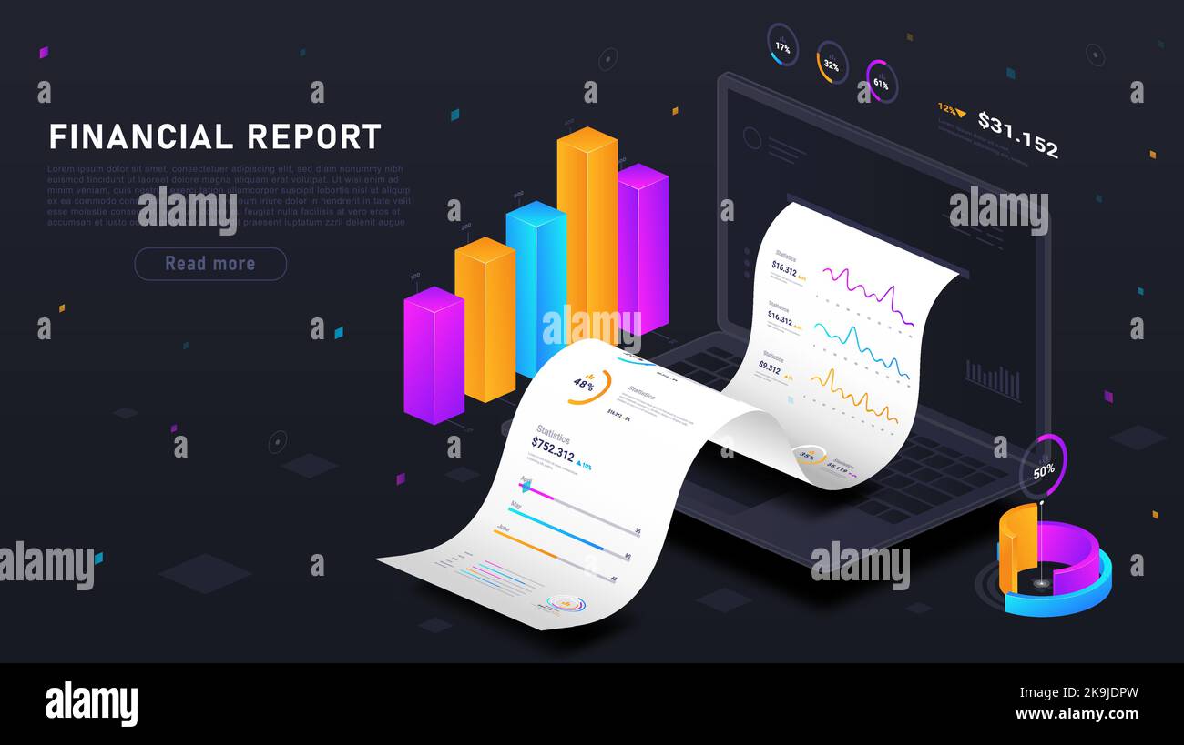 Financial report concept Stock Vector Image & Art - Alamy