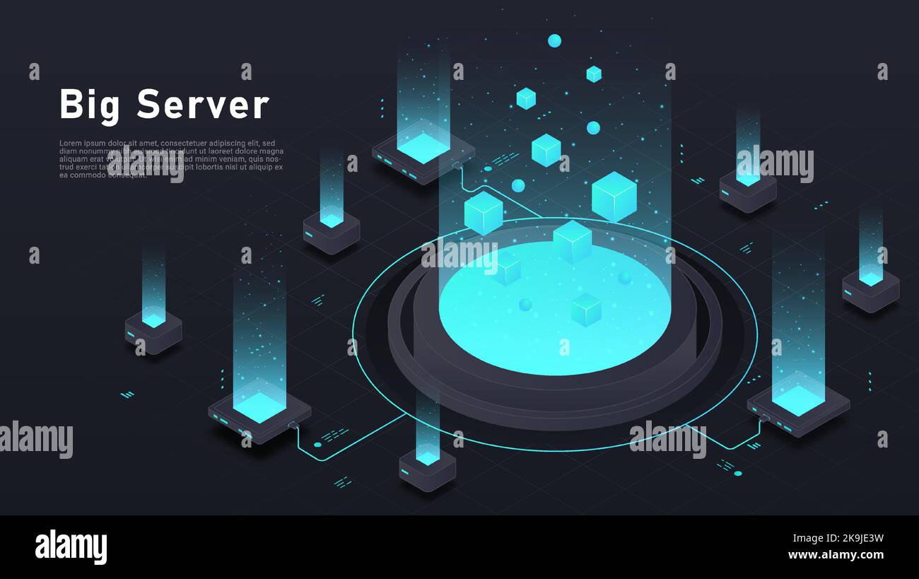 Isometric big server Stock Vector Image & Art - Alamy