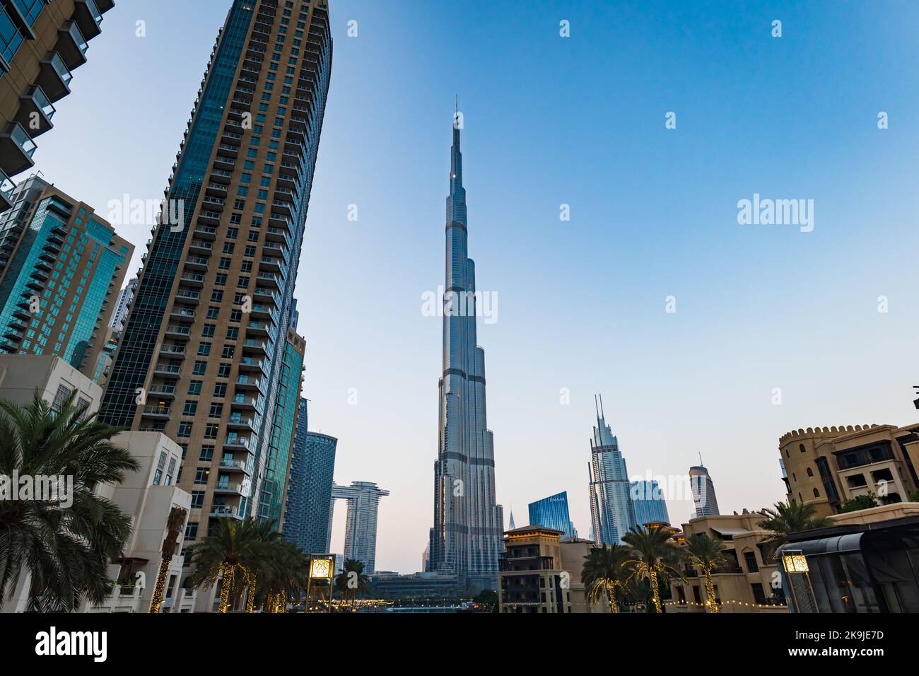 Dubai, UAE - October 2022: Burj Khalifa sunset view at Dubai Mall in ...